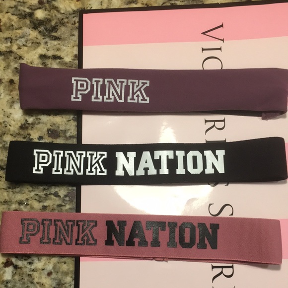 PINK Victoria's Secret | Accessories | Pink Nation Pink Logo Headbands ...